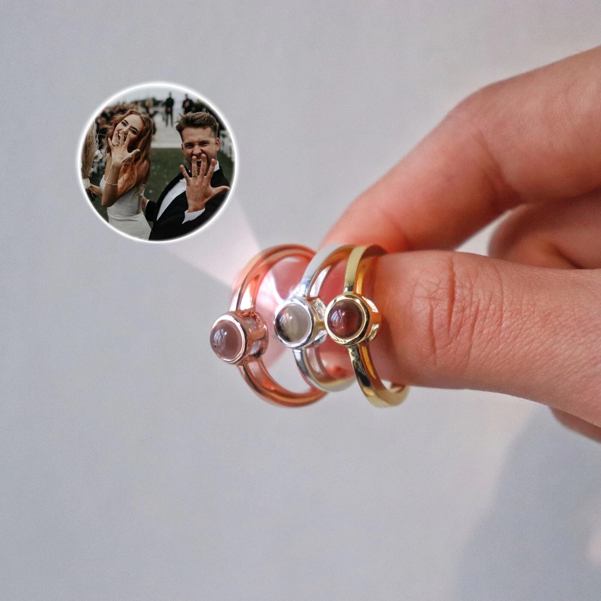 Photo Projection Ring • Photo Ring for Couple • Couples Photo Rings ...