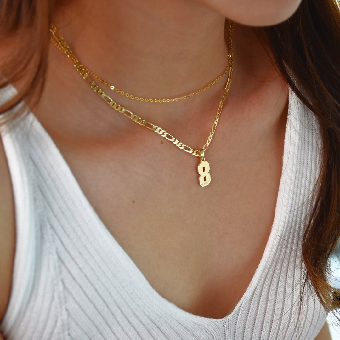 Personalized Engraved Number With Name Necklace•baseball/football ...
