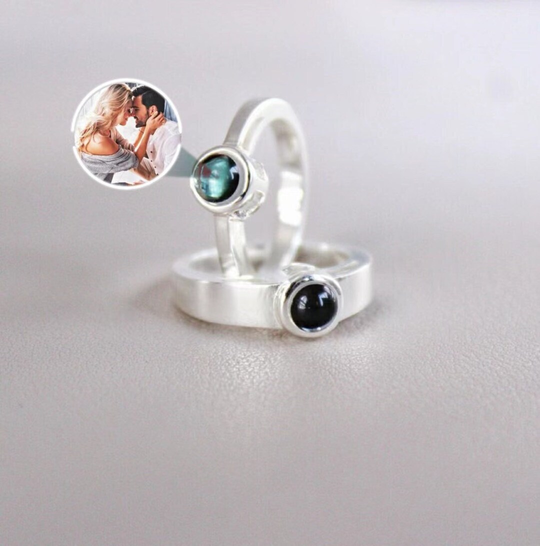 Photo Projection Ring • Photo Ring for Couple • Couples Photo Rings ...