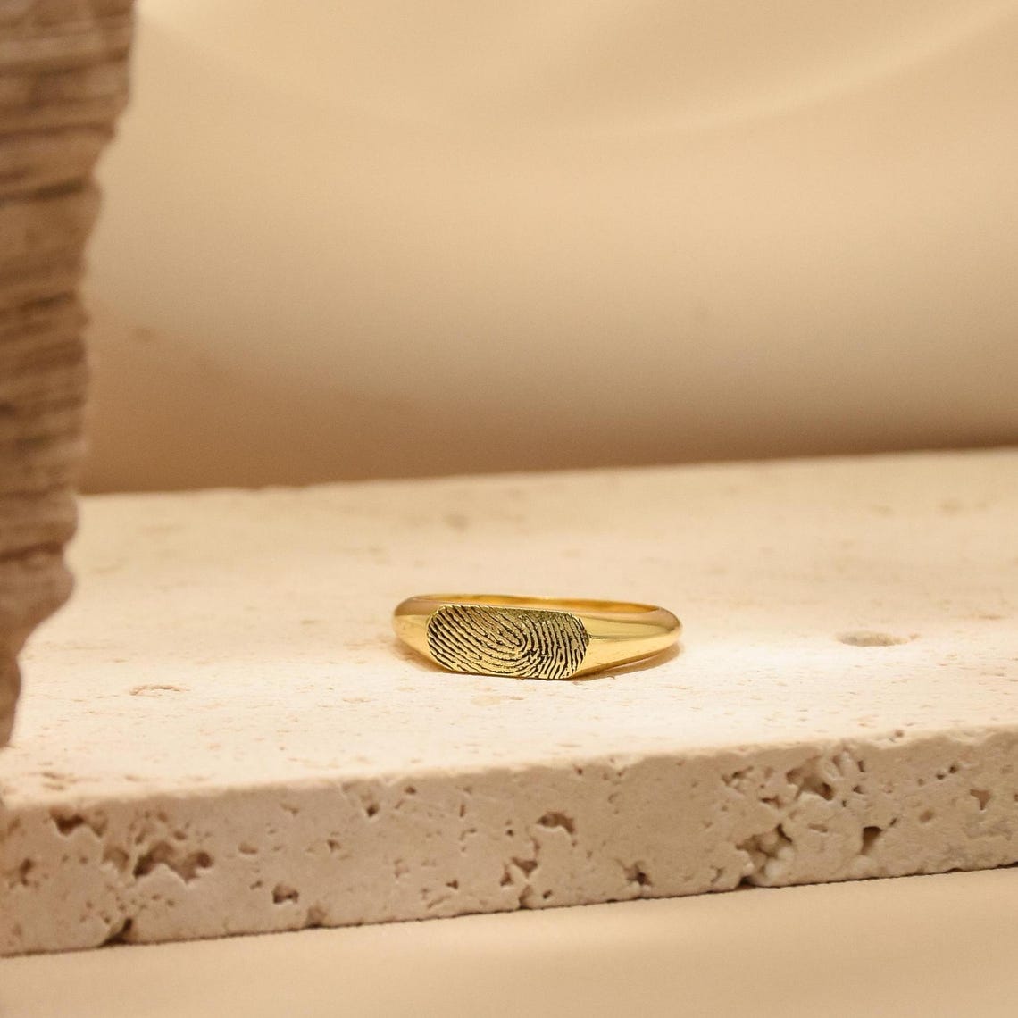 Fingerprint Signet Ring • Custom Actual Fingerprint Engraved Signet ...