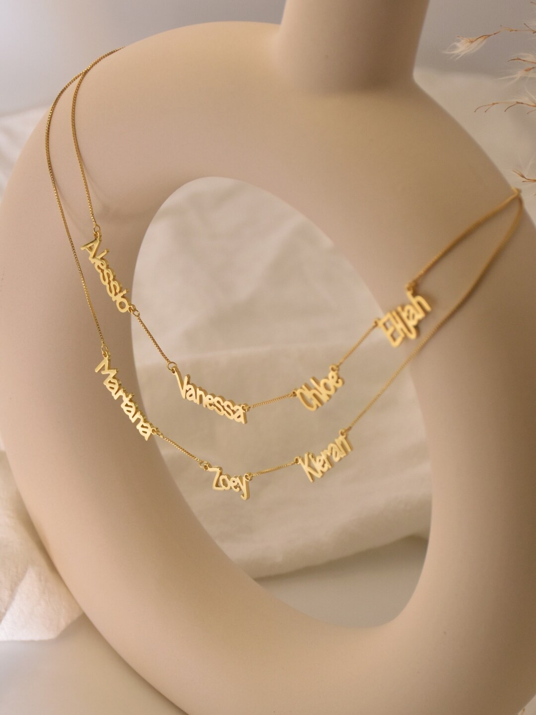Engraved Family Name Necklace •personalized Name Necklace •children ...