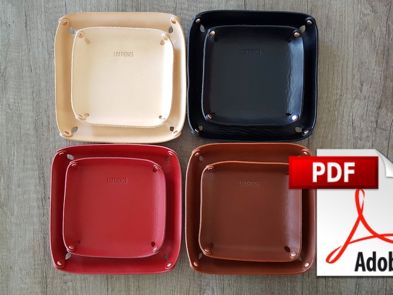 Leather Valet Tray Template Pattern Guide Two Pattern Size Digital PDF ...