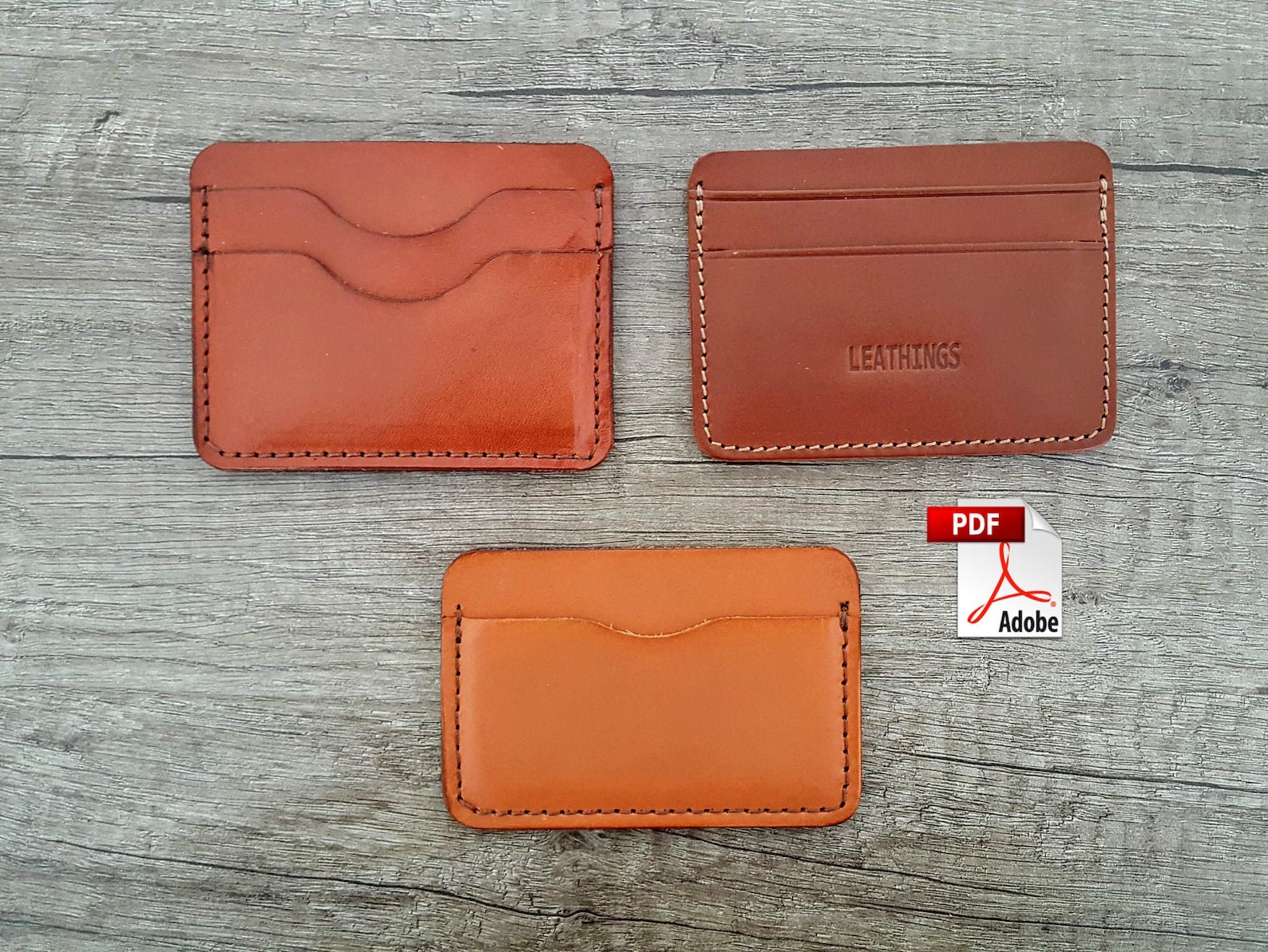 PDF Slim Card Wallet Patterns 3 Different Pattern Leather Card Holders ...