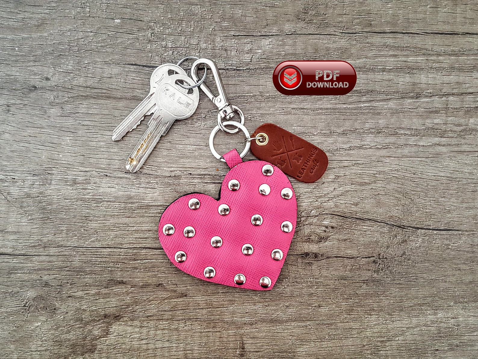 PDF Leather Bag Charms Pattern, 4 Leather Keychain Template, Skull ...