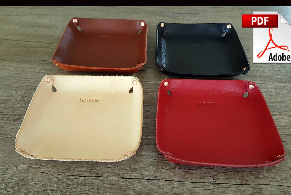 Leather Valet Tray Template Pattern Guide Two Pattern Size Digital PDF ...