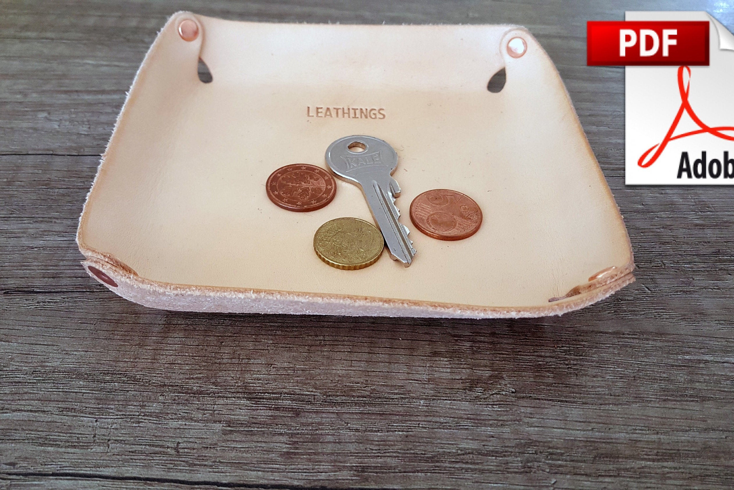 Leather Valet Tray Template Pattern Guide Two Pattern Size Digital PDF ...