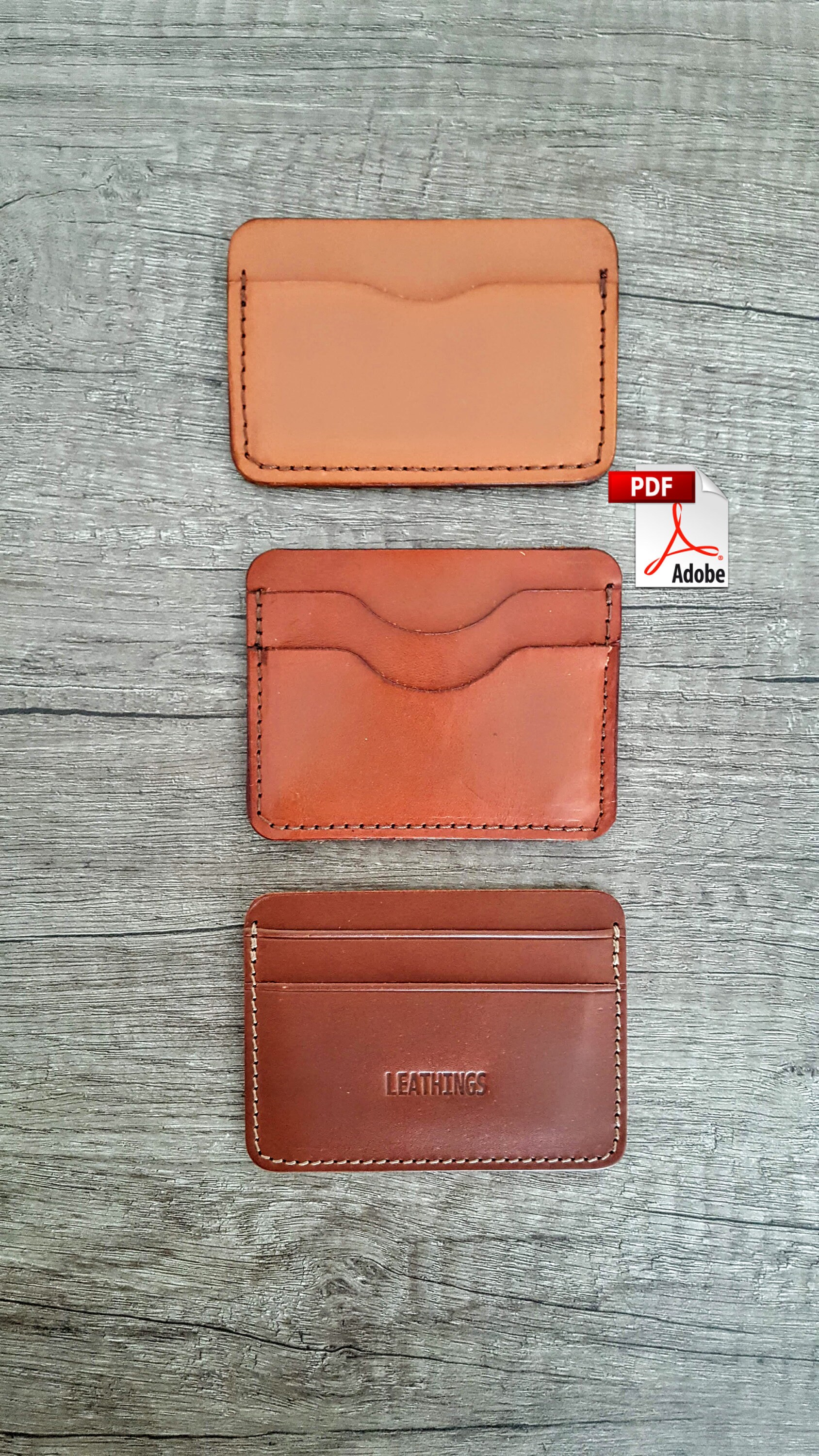 PDF Slim Card Wallet Patterns 3 Different Pattern Leather Card Holders ...