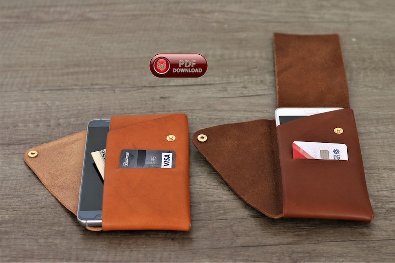 Leather iPhone Wallet Pattern PDF Phone Case Template Flap Fold No ...