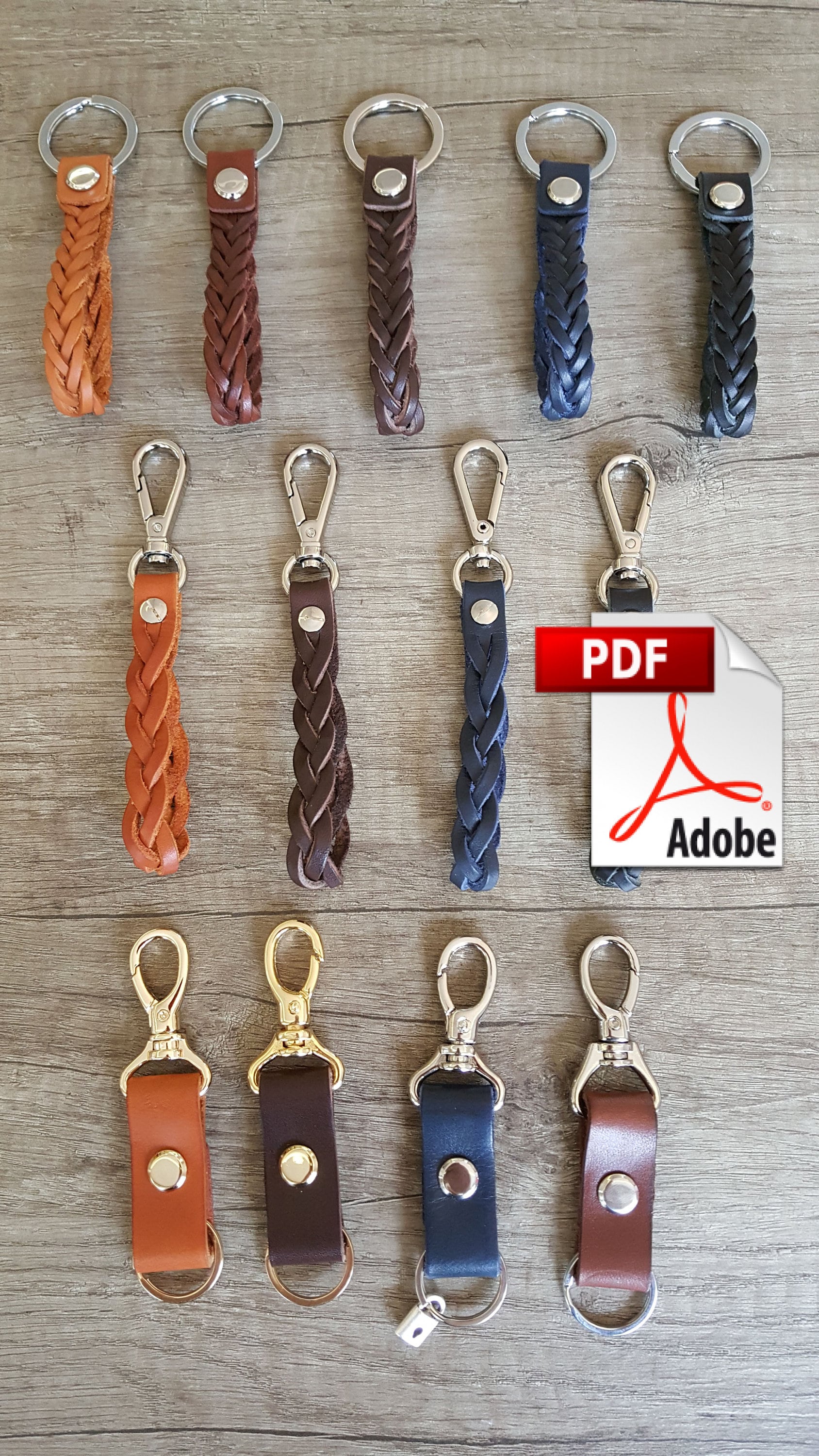 PDF Keychain Patterns Leather Key Fob Template Make Self Braided ...