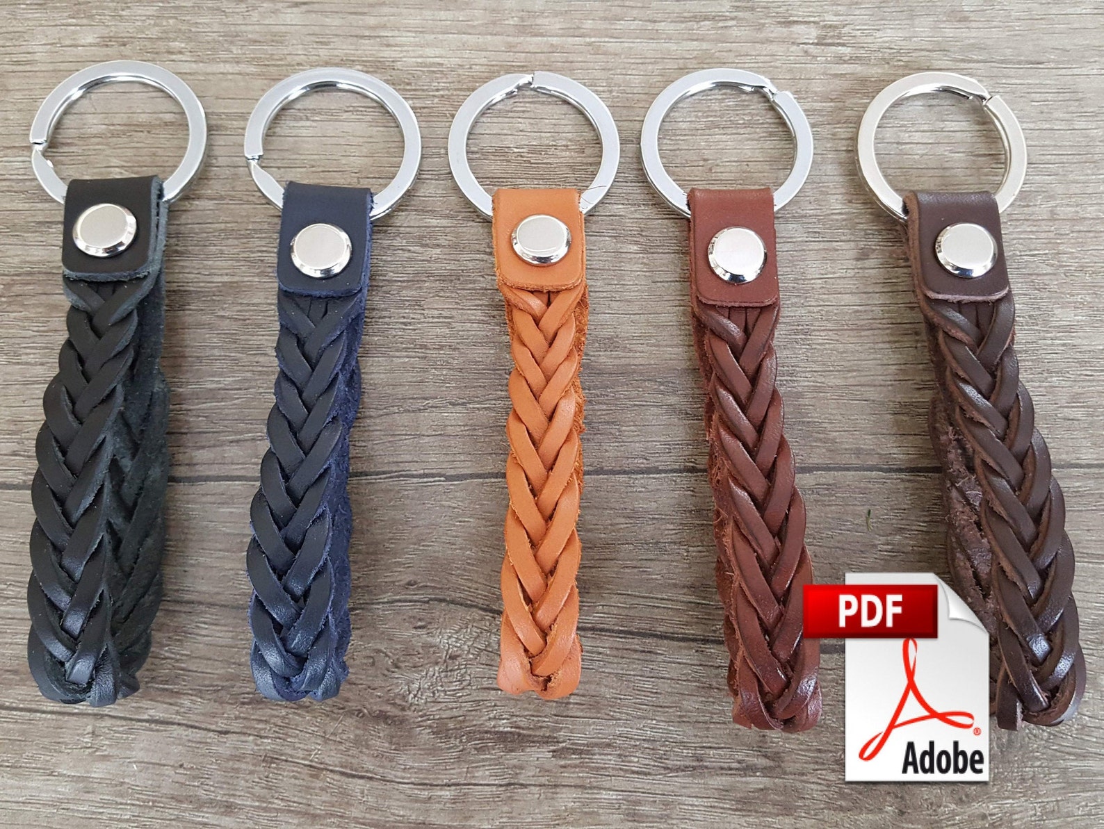 PDF Keychain Patterns Leather Key Fob Template Make Self Braided ...