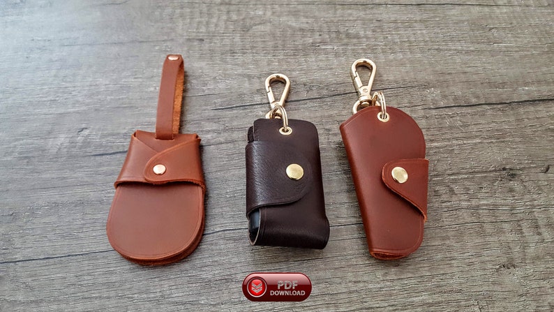 Leather Key Fob, Keychain Patterns, 3 Different PDF Key Bag Template ...