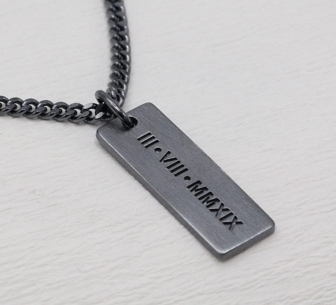 Engraved Sterling Silver Bar Necklace - Personalized Coordinates ...