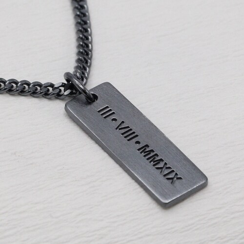 Engraved Custom Necklace For Men Customized Necklace Etsy