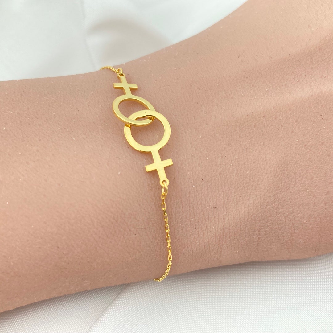 Double Venus Lesbian Pride Bracelet: Sterling Silver LGBTQ Jewelry - Etsy
