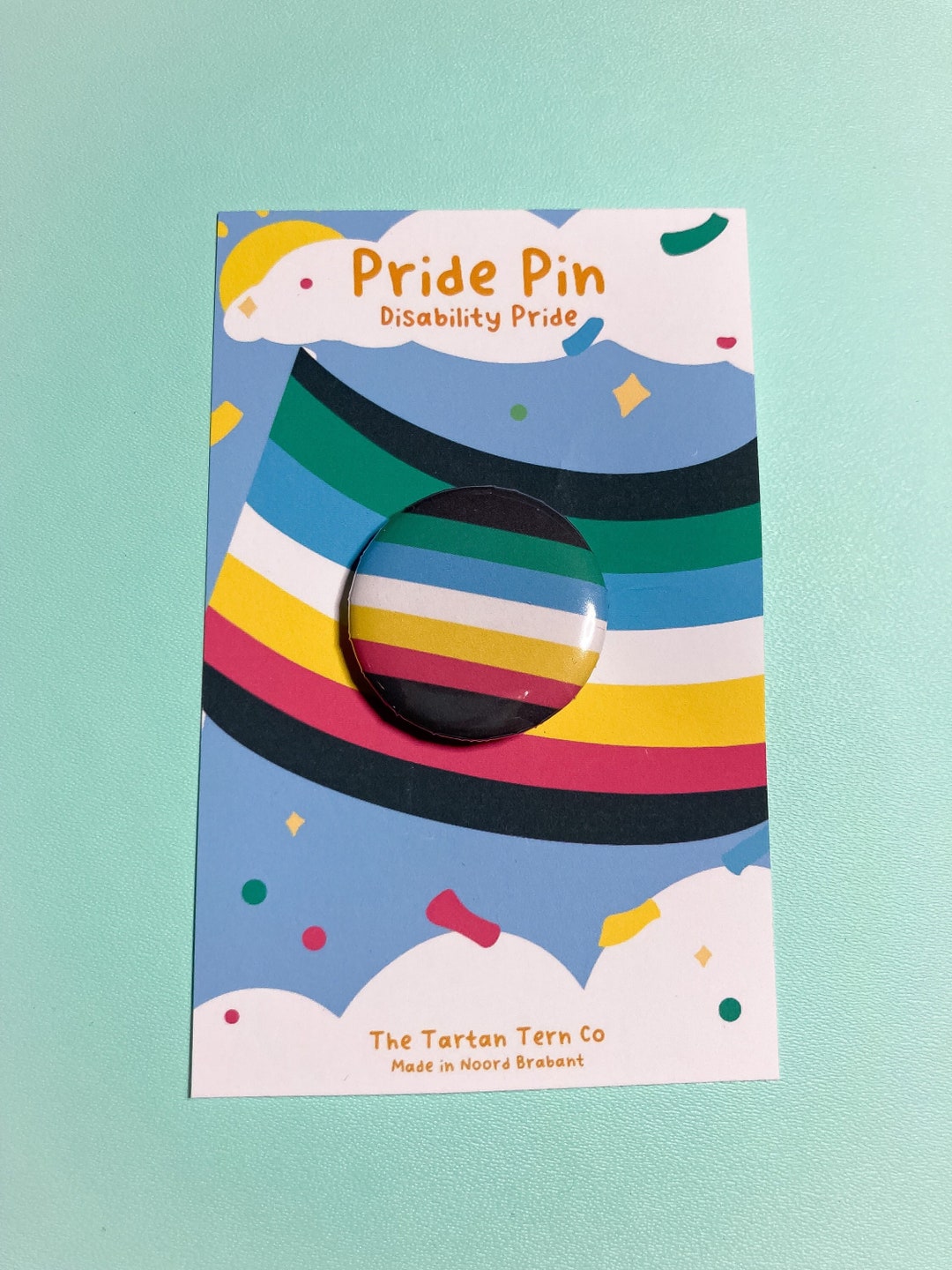 25mm/1 Inch 32mm Disability Pride Flag Button Pin, Invisible Illness ...