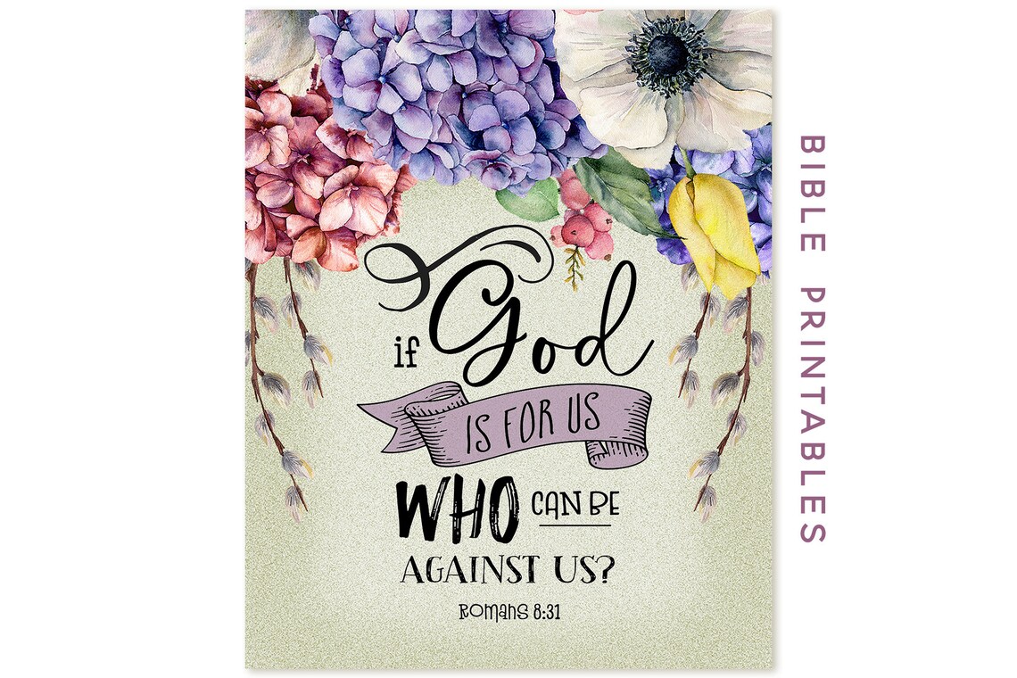 If God is for Us Who Can Be Against Us Bible Printable - Etsy