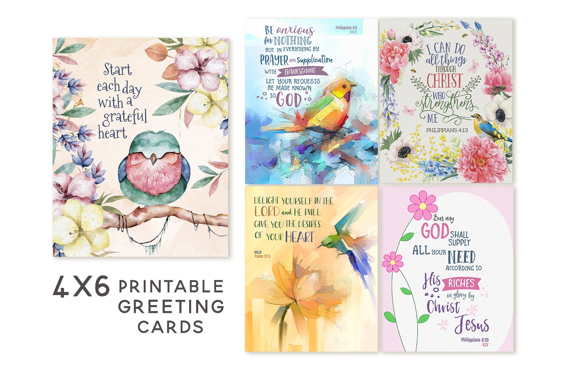 Pack of 5 Inspirational Greeting Cards Bundle blank - Etsy UK