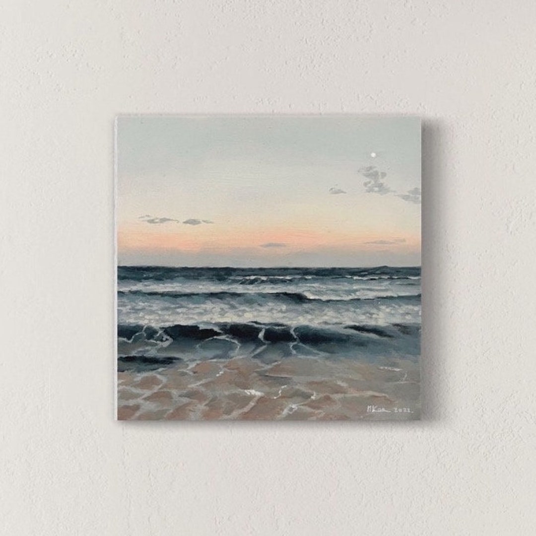 Silence Ocean / Oil Paint on Stretched Canvas / 20 X 20 Cm / 7.9 X 7.9 ...