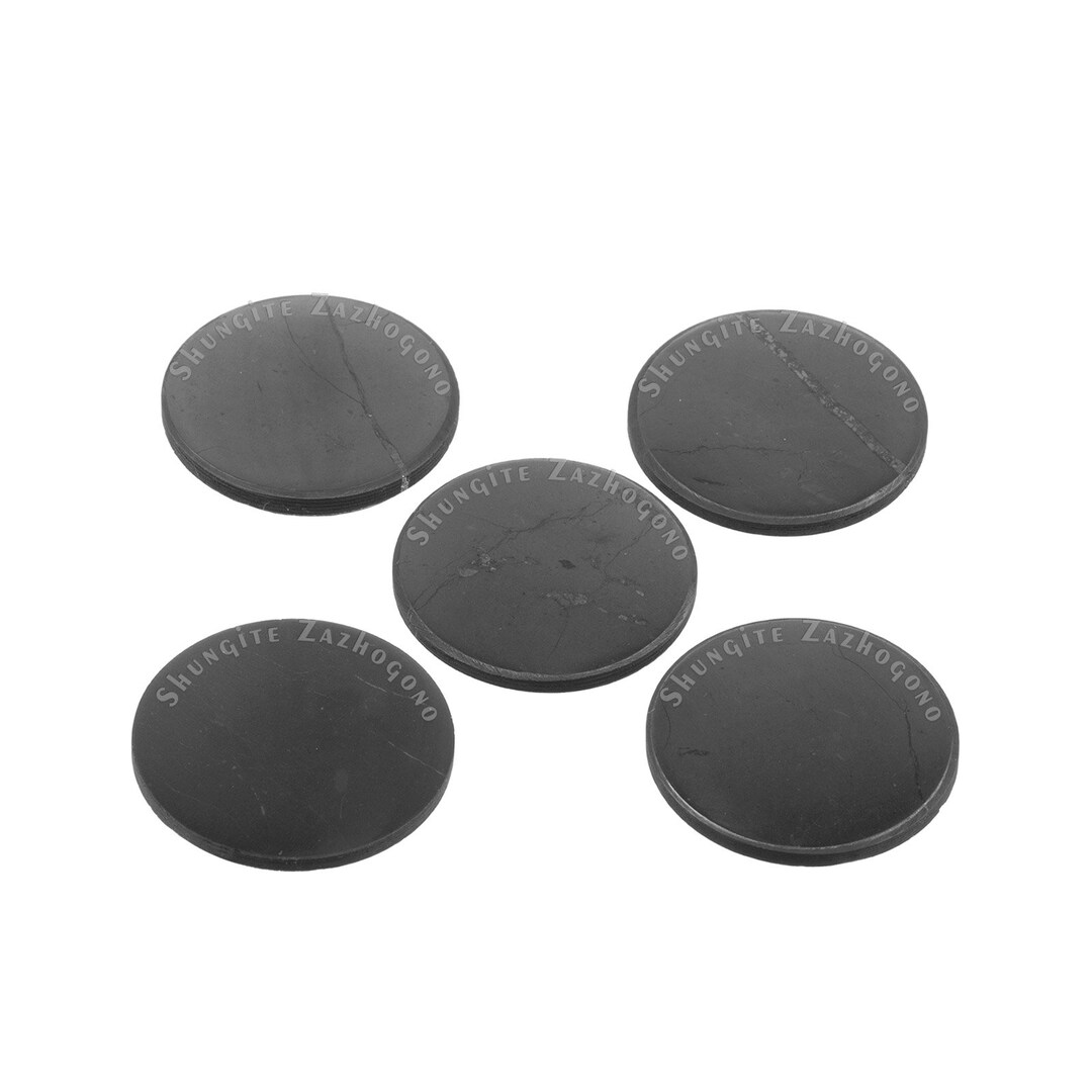 5x Set Shungite Plates - EMF Protection Sticker Round Shape | Authentic ...