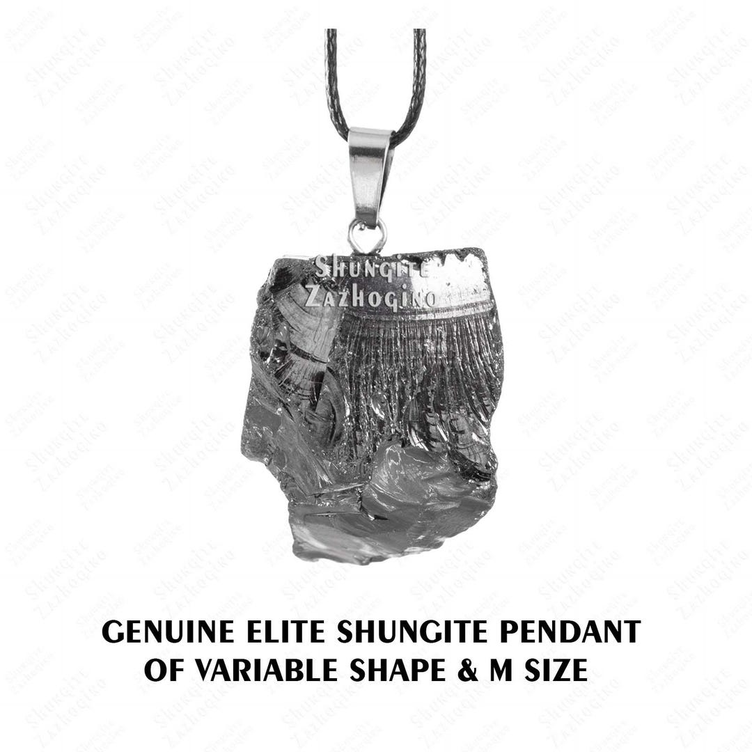 Elite Noble Shungite Necklace - Medium Size - Authentic Karelian Rock ...