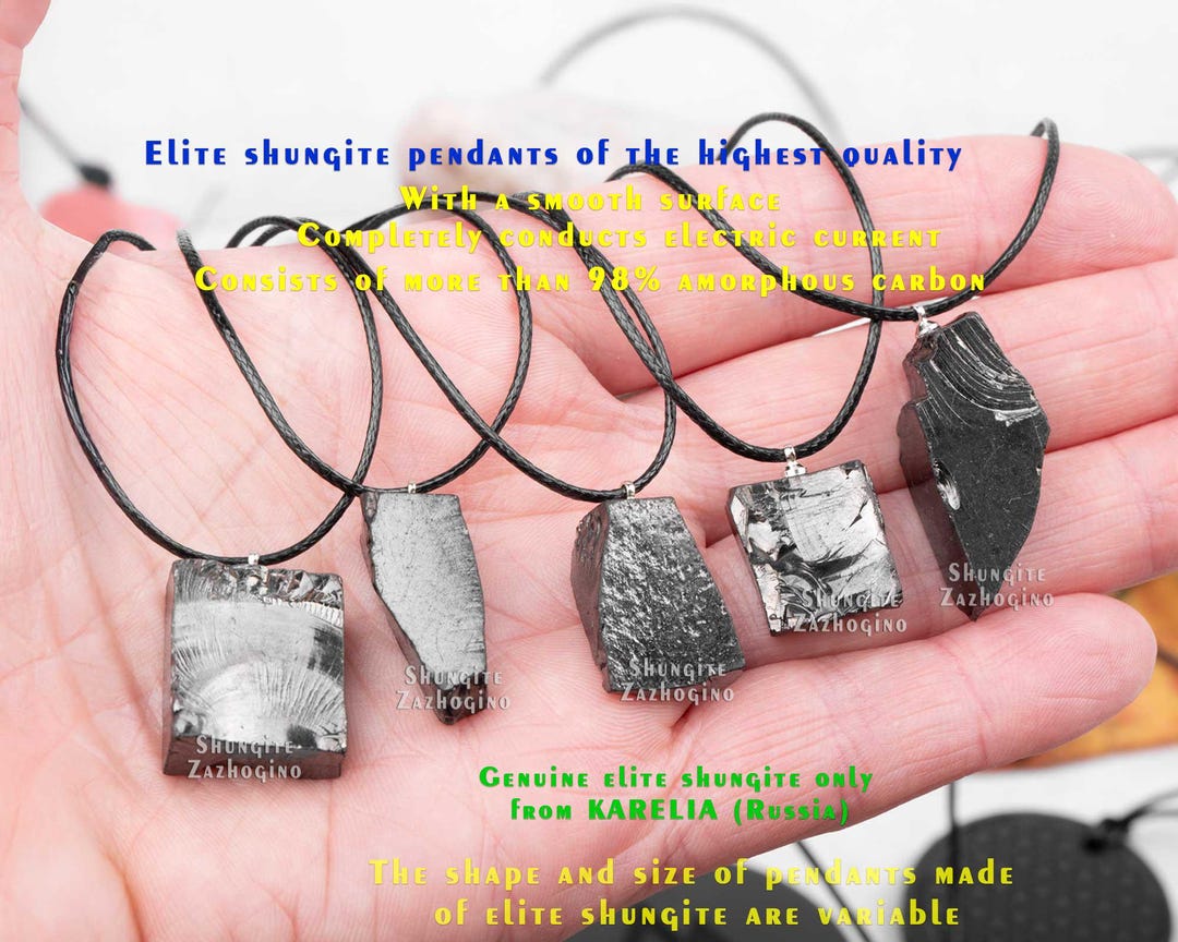 Elite Shungite Pendant - Minimalistic - Noble Russian Stone Type 1 ...