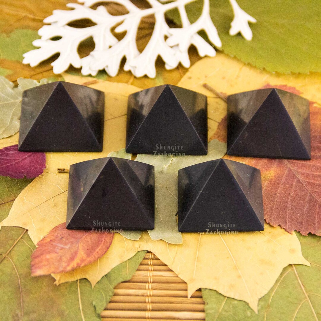 Shungite Pyramids Set There Are 5 Pieces in the Set Polished Surface ...