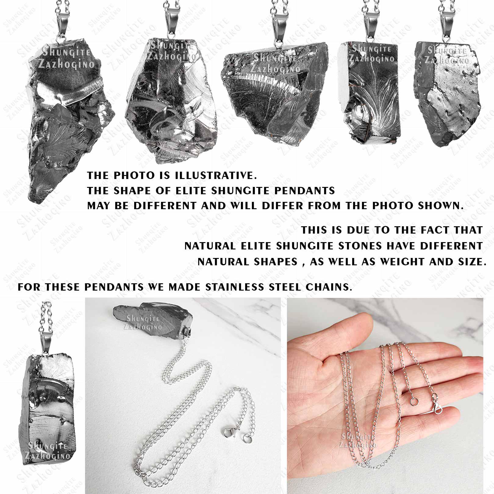 Shungite Pendant Necklace - Elite Shungite Rock - XL Size - With a ...