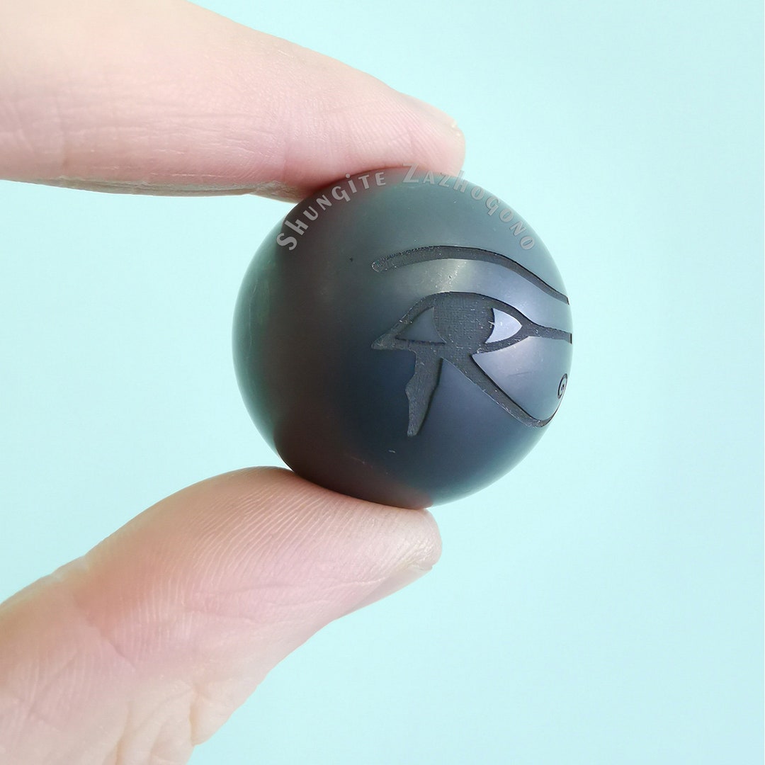 Eye of Horus Shungite Sphere Engraved 1.2 Inches / 3cm Eye of Ra ...