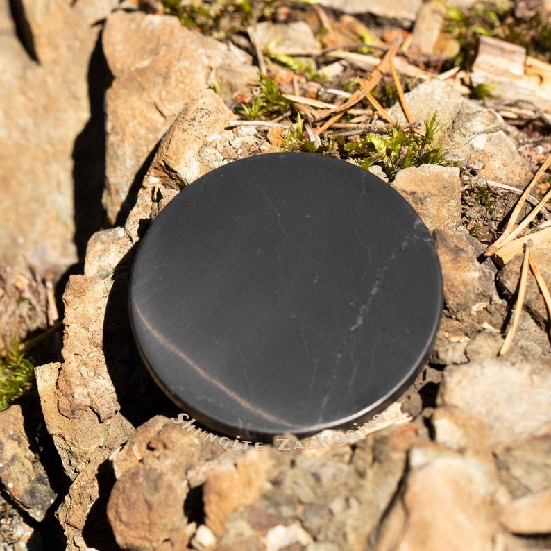 Large Shungite EMF Protection Plate Circle Shungite Stone - Etsy