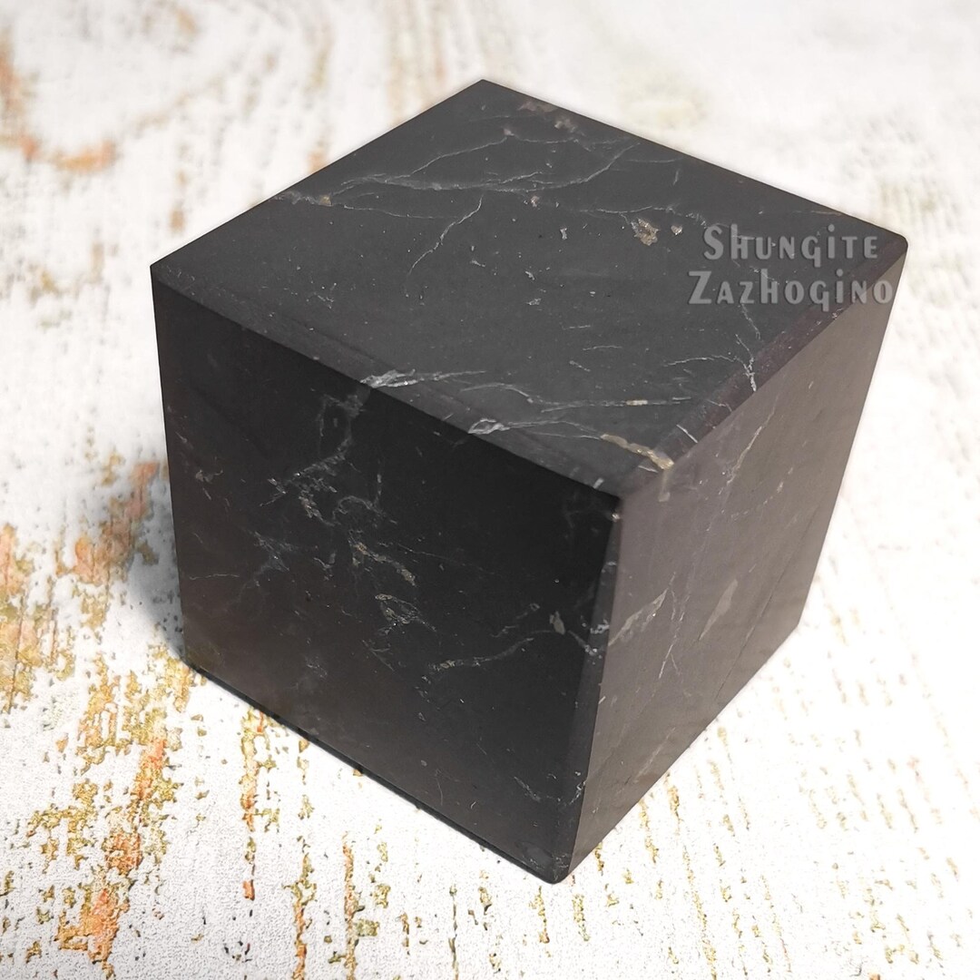 Shungite Cube 1.97 Inches, 5 Cm Unpolished Surface Impeccable Handmade ...
