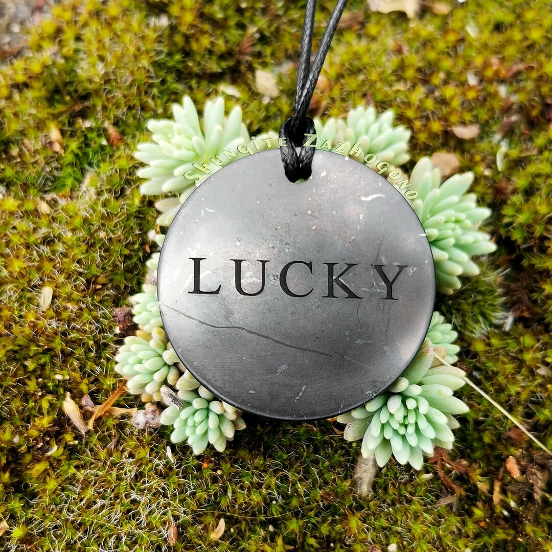 A Shungite Pendant for Good Luck - Lucky - Amulet Made of Rare Black ...