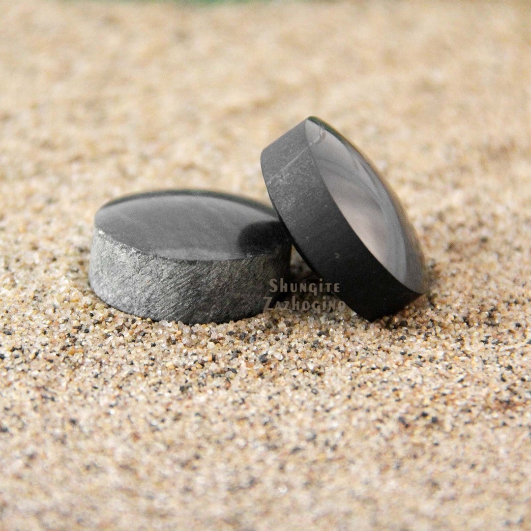 Shungite and Soapstone Harmonizers - Set of 2 Hemisphere for Meditation ...