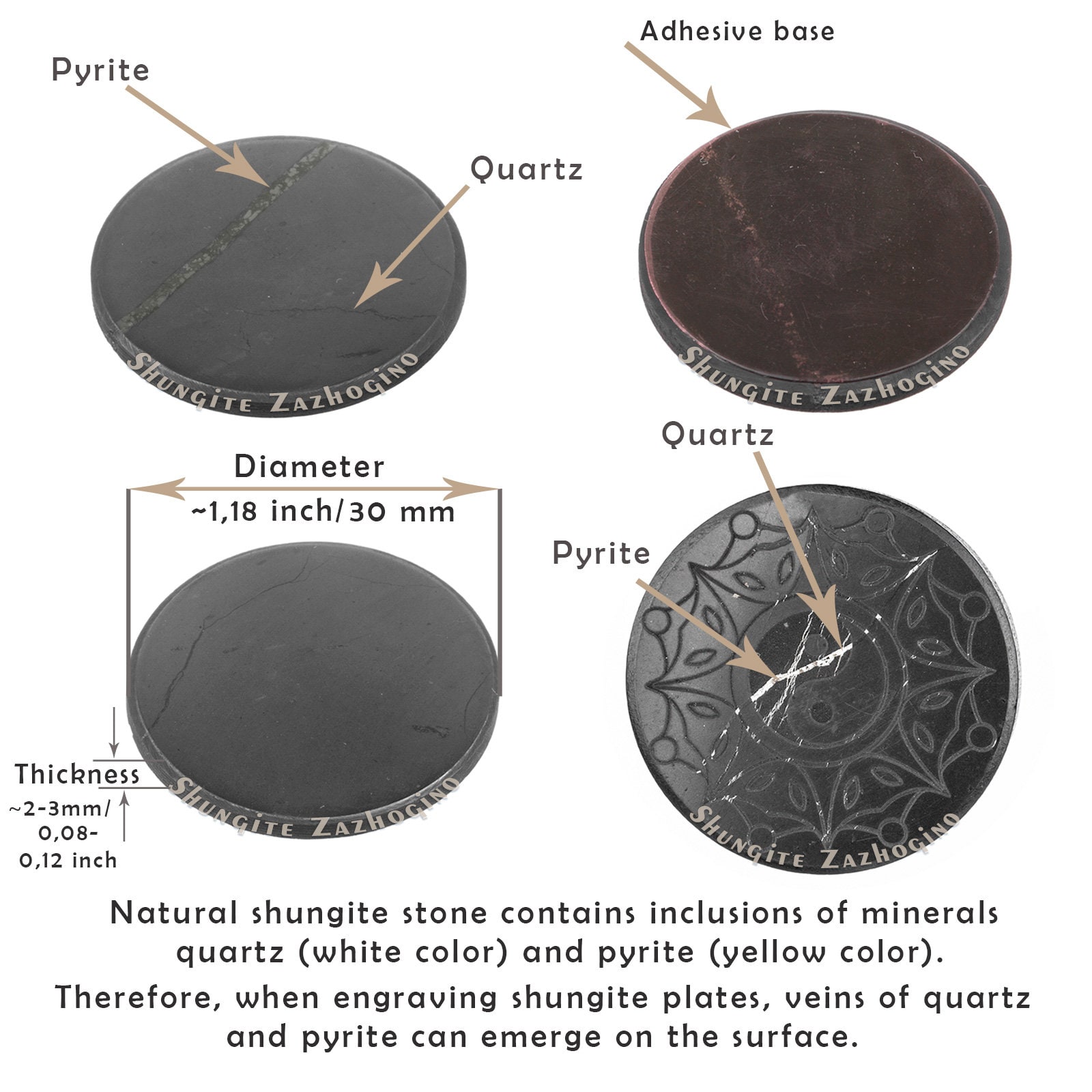 Big Shungite Plate for Phone EMF Protection Sticker 1.18 - Etsy