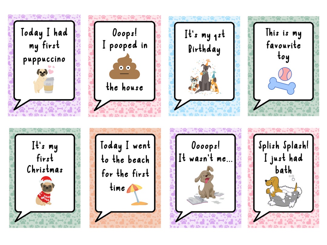 New Puppy Cute Milestone Cards, Dog Milestone Cards DIGITAL DOWNLOAD ...