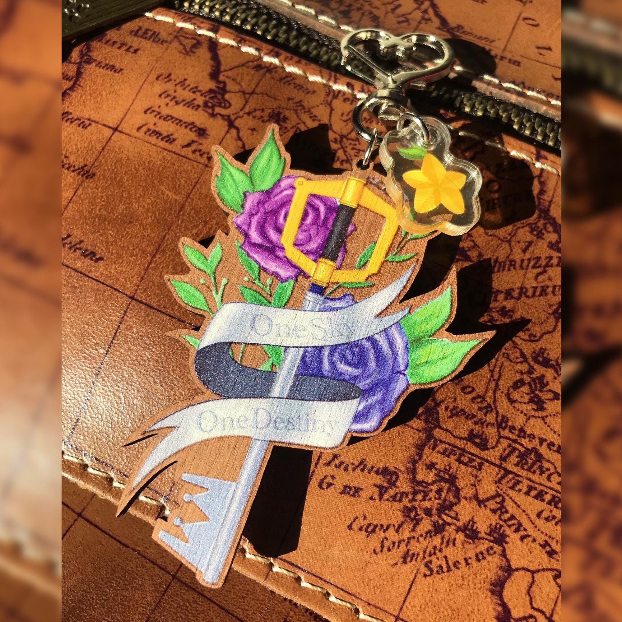 Kingdom Key Wooden Keychain KH Keychain Paopu Fruit | Etsy