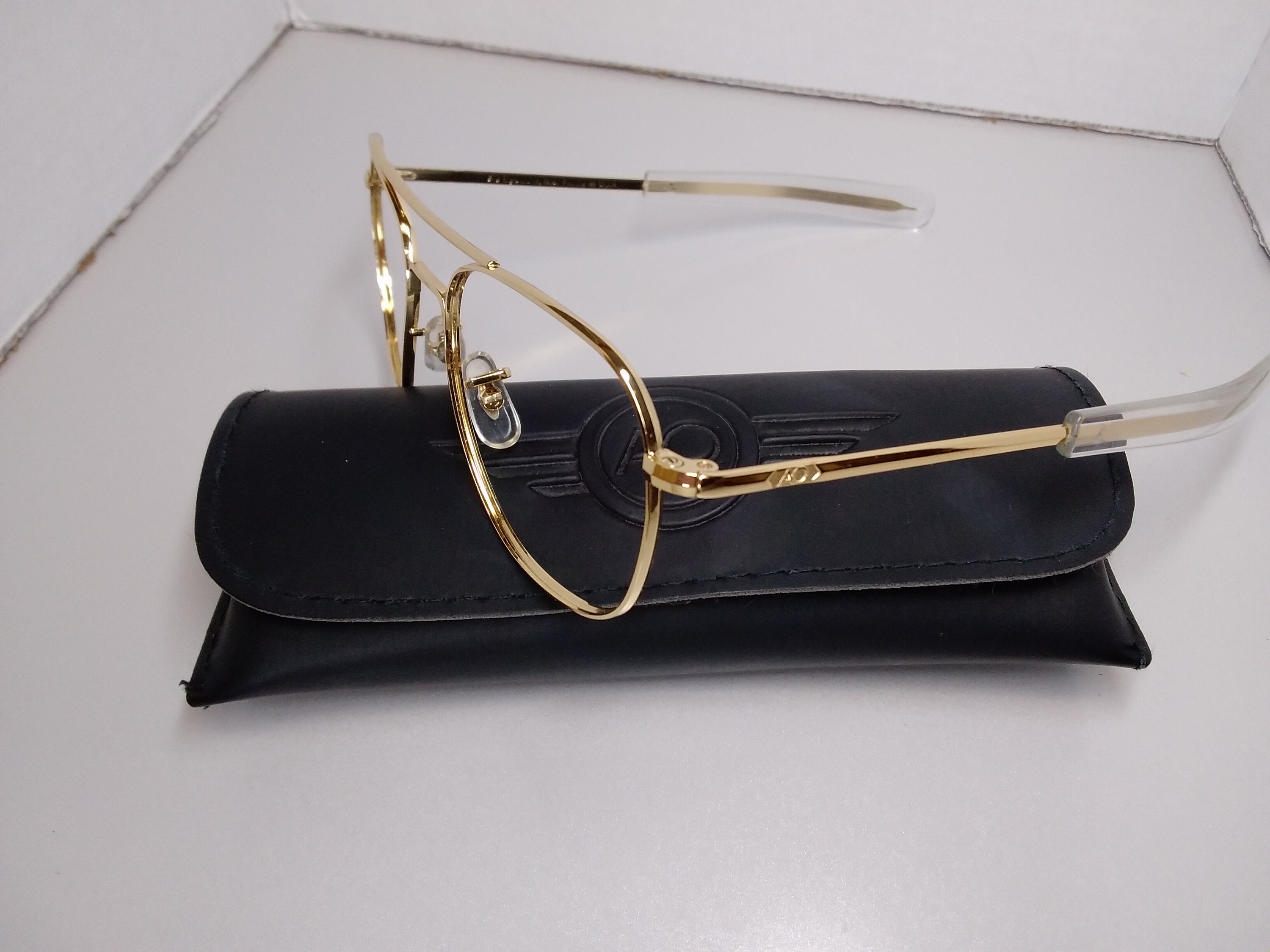 American Optical Original Pilot Eyeglass Frames 55-20-140 Gold - Etsy