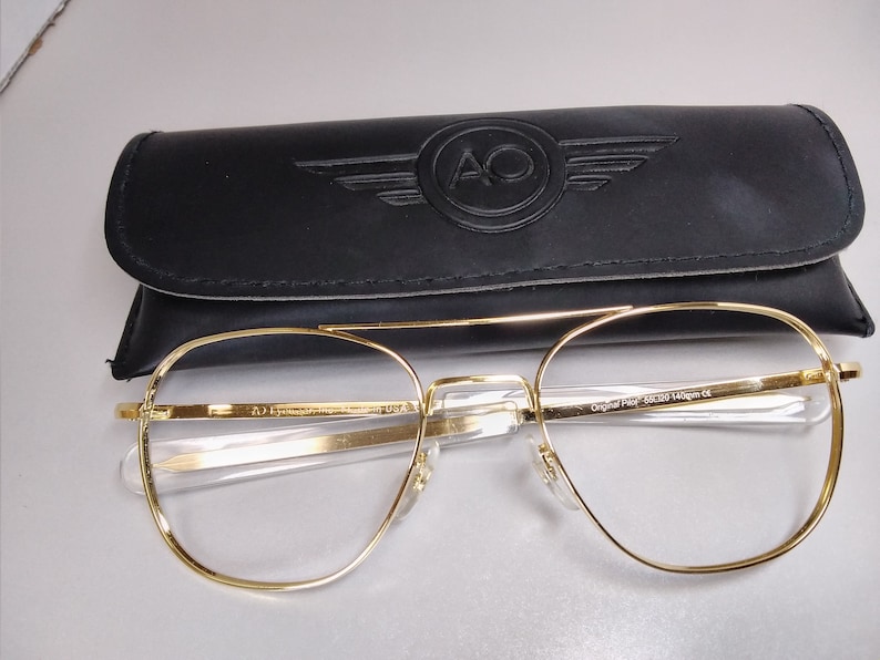American Optical Original Pilot Eyeglass Frames 55-20-140 Gold - Etsy