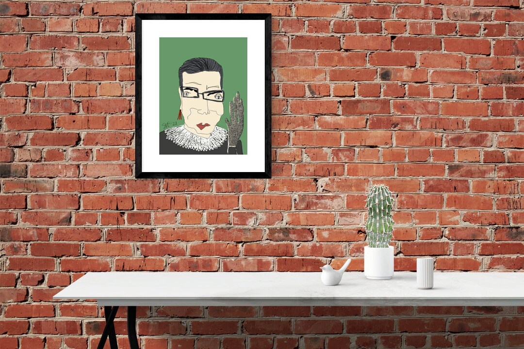 Ruth Bader Ginsburg Hand Drawn Digital Ilustration - Etsy