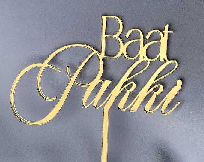 Baat Pakki Acrylic Cake Topper | Cake Charms | Nikkah Wedding Topper ...