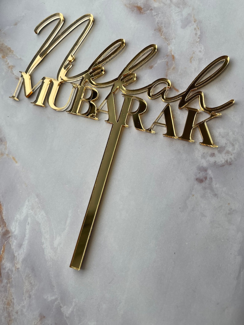 Nikkah Mubarak Acrylic Cake Topper | Cake Charms | Wedding Topper | Mr ...