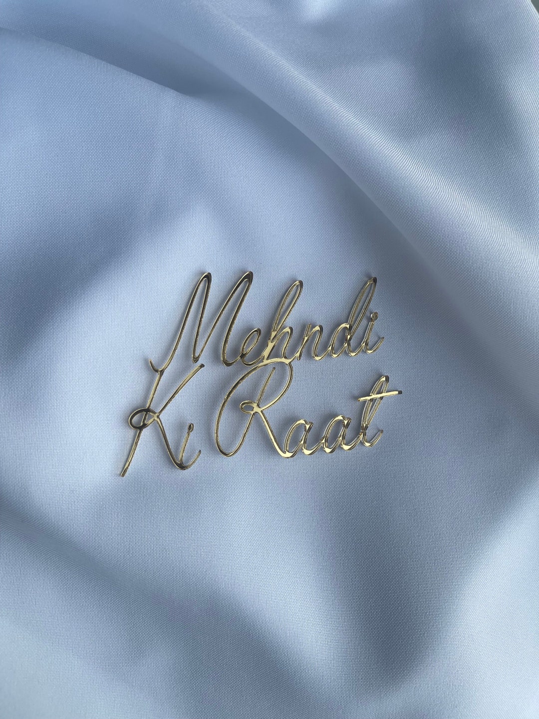 Mehndi Ki Raat Acrylic Cake Charm | Cake Topper| Wedding Topper ...