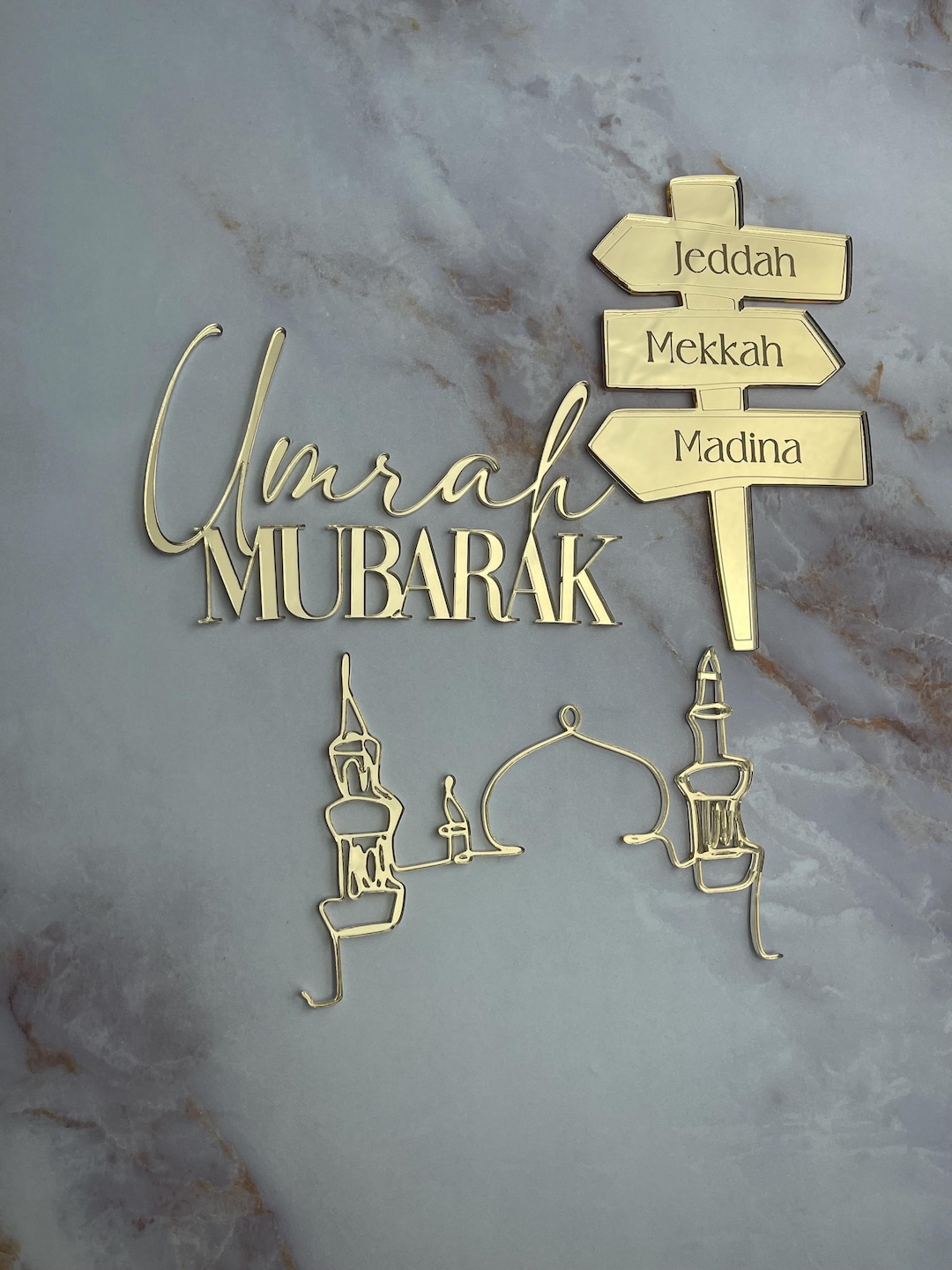 Umrah Mubarak Acrylic Cake Topper | Mosque Cake Charms | Islamic Topper ...