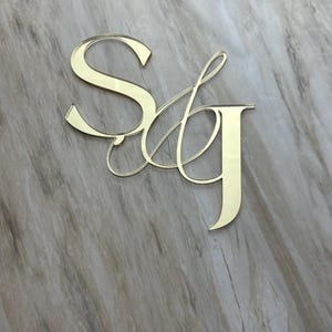 Personalised Calligraphy Acrylic Mirror Initials Letter Set Cake Charm ...