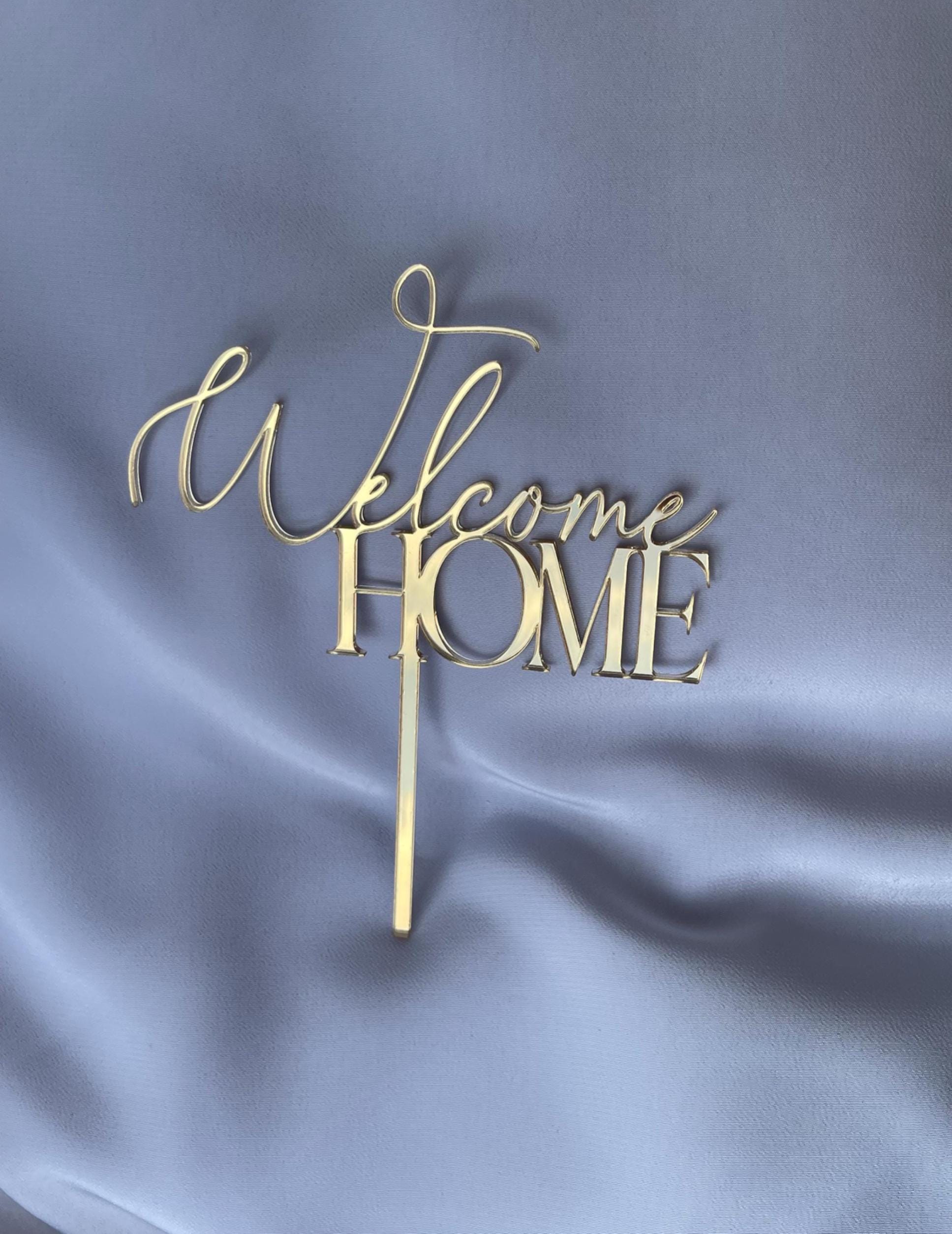 Welcome Home Acrylic Cake Topper | House Warming | Cake Charms | New ...