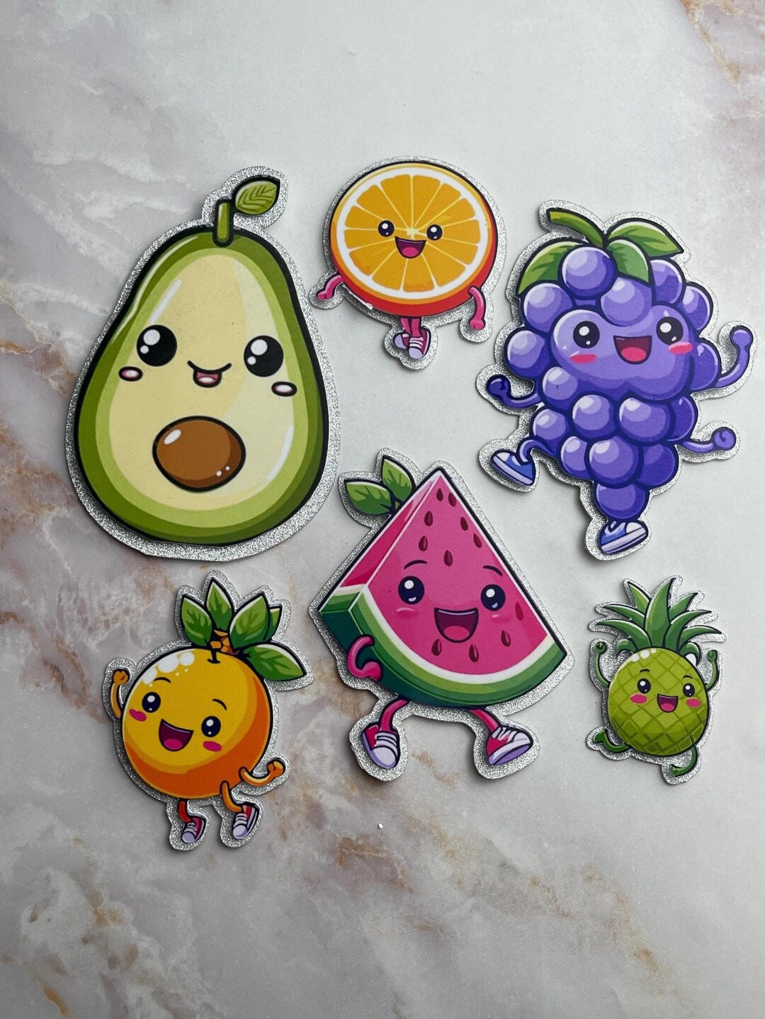 Dancing Fruit Set Card Charms | Double Layer Cupcake Charms | Hey Bear ...