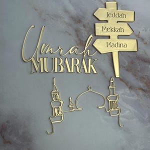 Umrah Mubarak Acrylic Cake Topper | Mosque Cake Charms | Islamic Topper ...