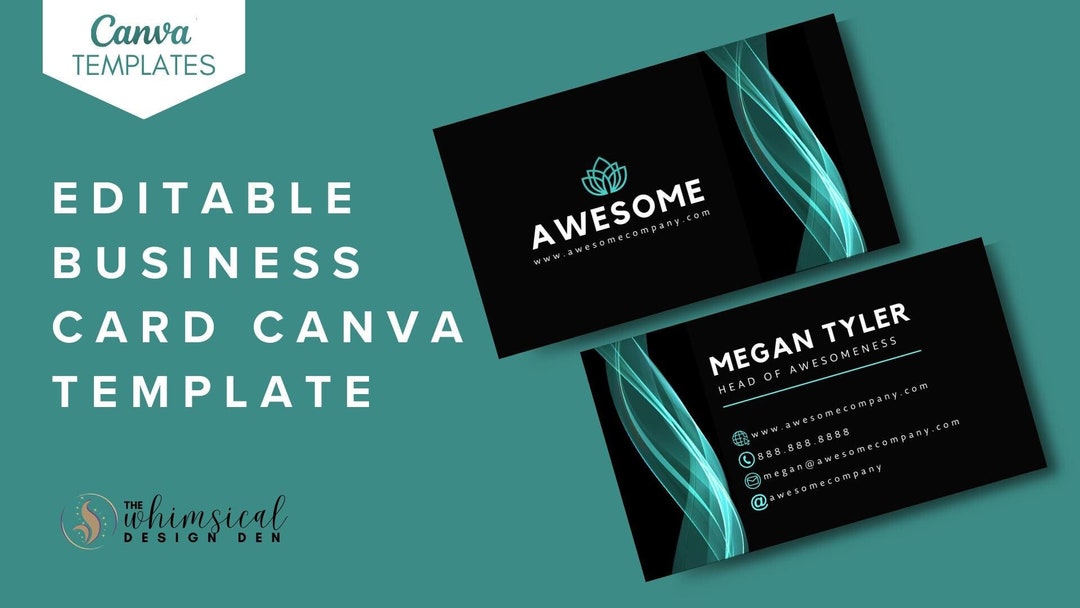 Modern Black Business Card | Printable Business Card | Canva Business ...