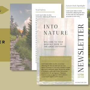 Newsletter Template | Canva Template | Editable Newsletter | Nature ...
