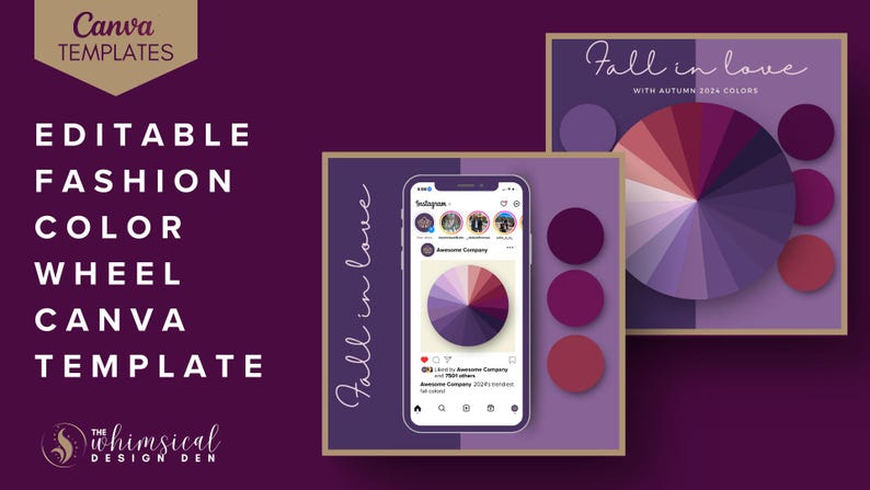 Fall Fashion Color Wheel Canva Template | Fashion Social Media Template ...