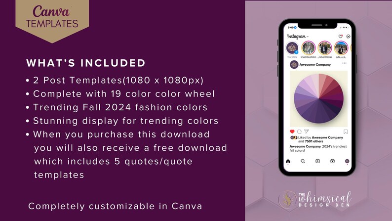 Fall Fashion Color Wheel Canva Template | Fashion Social Media Template ...
